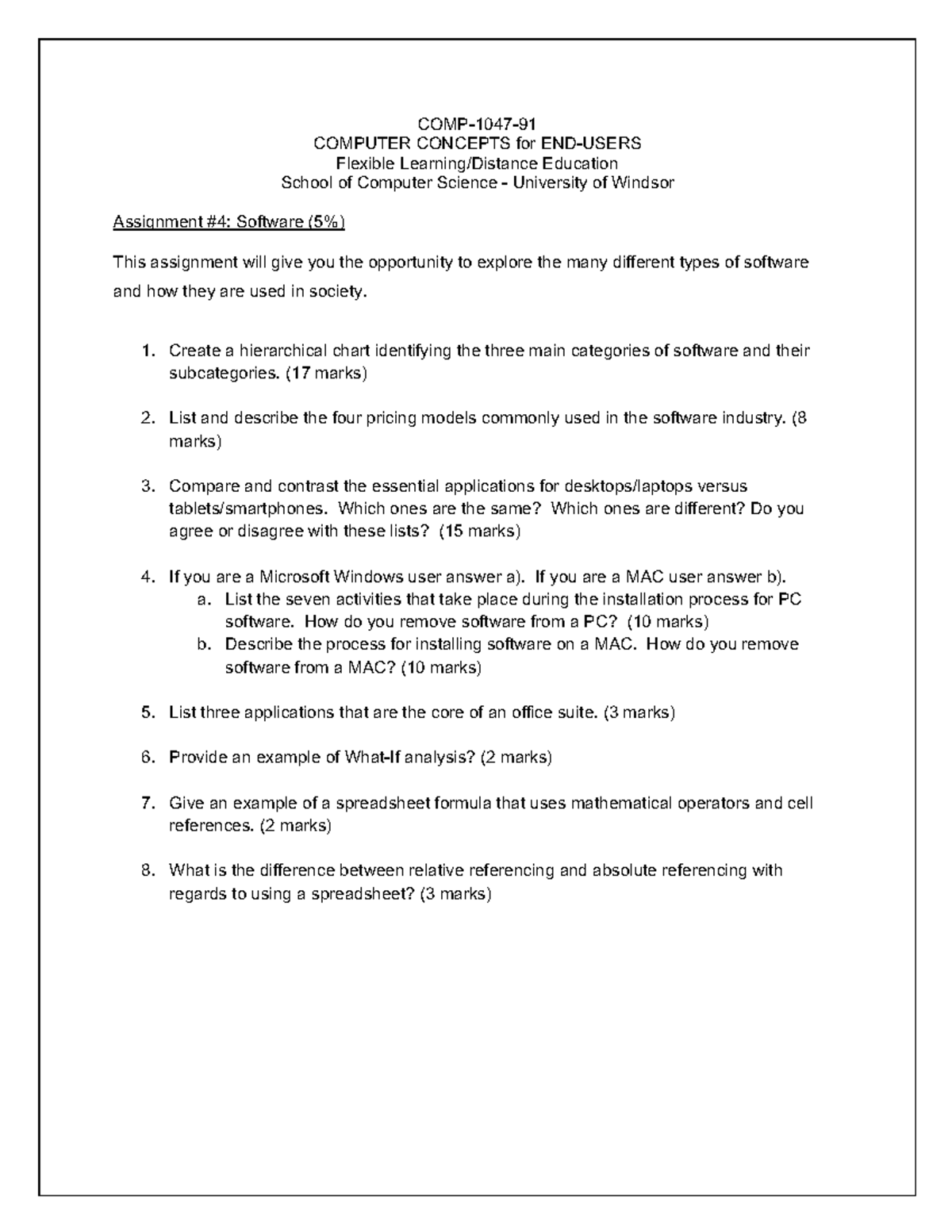 COMP1047 Assignment#4 - COMPUTER CONCEPTS for END-USERSCOMP-1047 ...