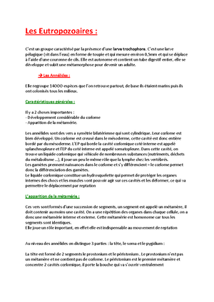 CM 16.02 - Cm de biologie animale zoologie - CM 2 Biologie Animale ...