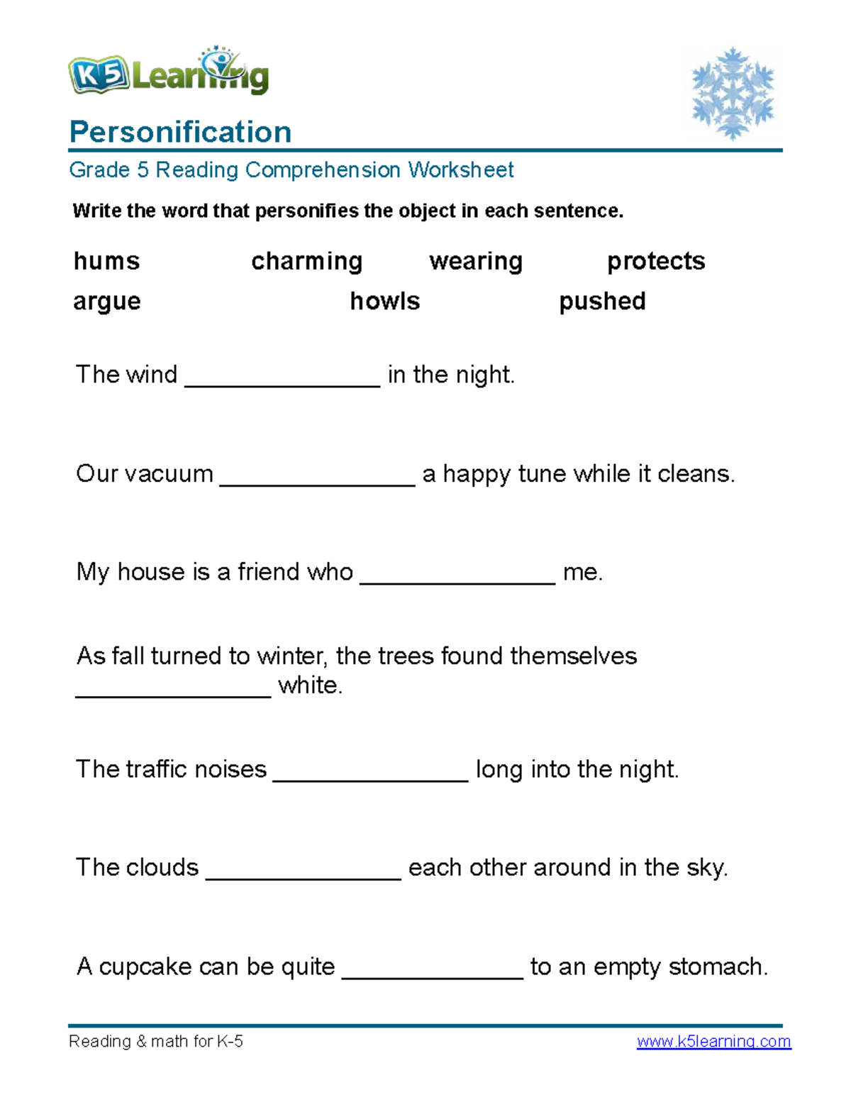 Grade-5-personification-2 - Personification Grade 5 Reading ...