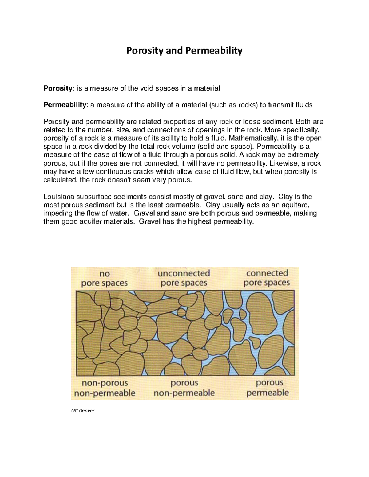 Porosityand Permeability - Porosity and Permeability Porosity: is a ...