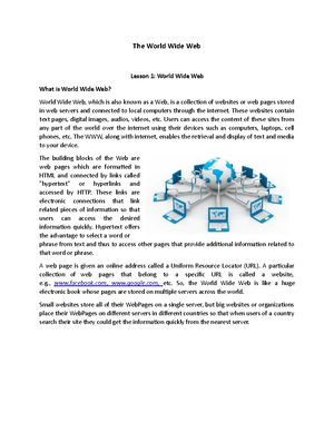 Module 2 Lesson 2 The Internet - Module 2 Lesson 2 The Internet What is ...