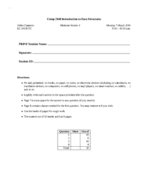 COMP2140-Programming Standards-Fall2021 - COMP 2140 - U of M - Studocu