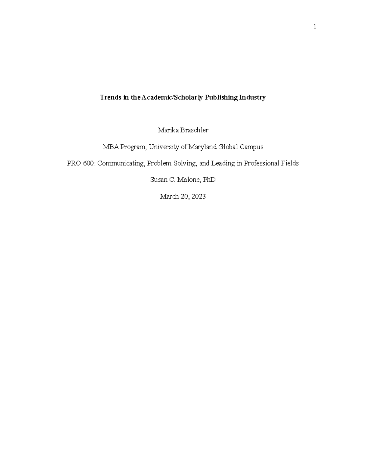 Trends in the Academic Publishing Industry - Trends in the Academic ...