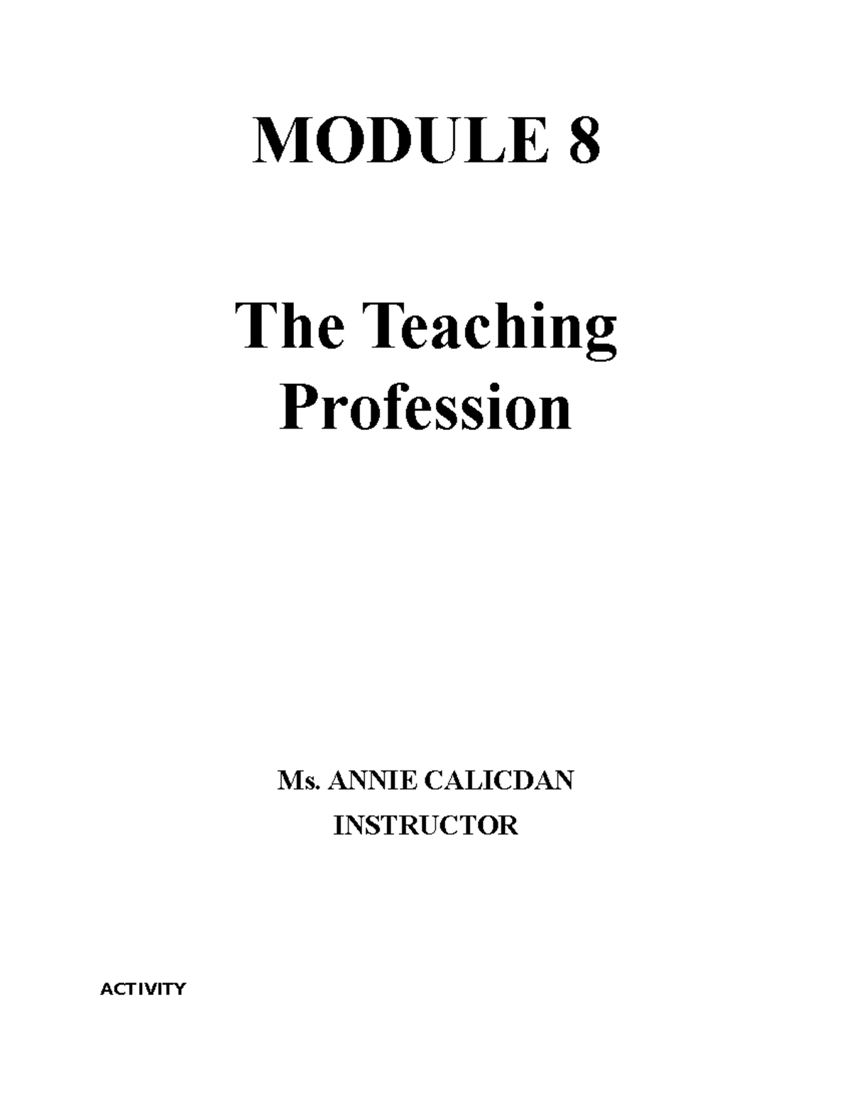 Module 8 - Lecture notes 8 - Facilitating Learner Centered-Teaching ...