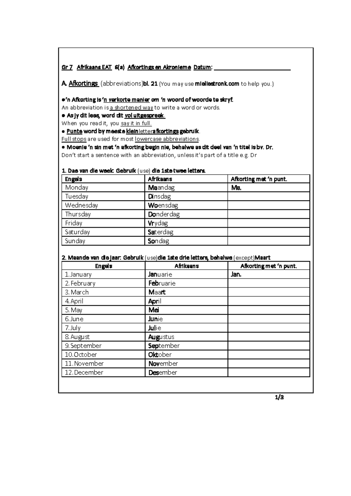 6(a) Gr7 Afr Afkortings en Akronieme - Gr 7 Afrikaans EAT 6 (a ...