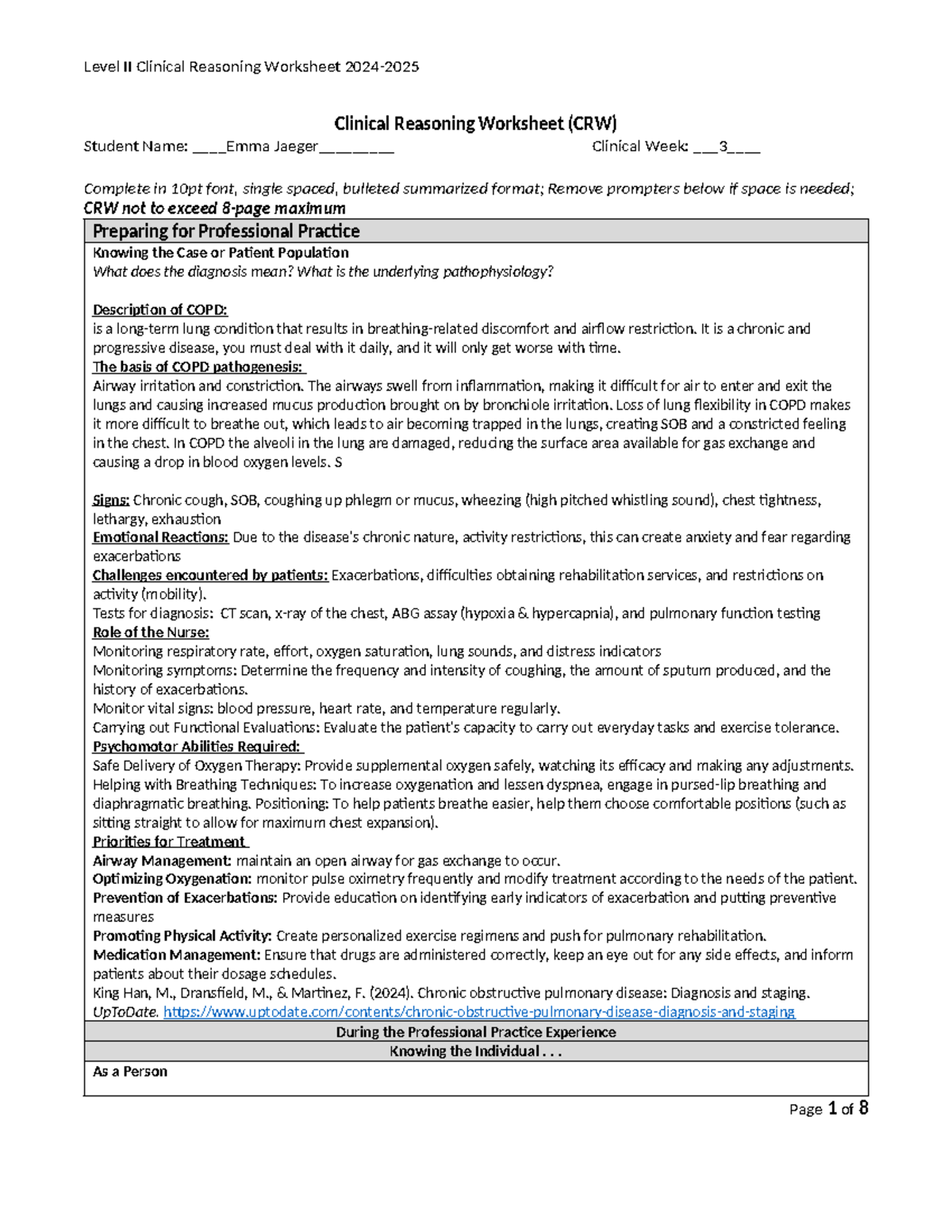 Clinical Reasoning Woksheet.Revised MR(2) (1) (1) - Clinical Reasoning ...