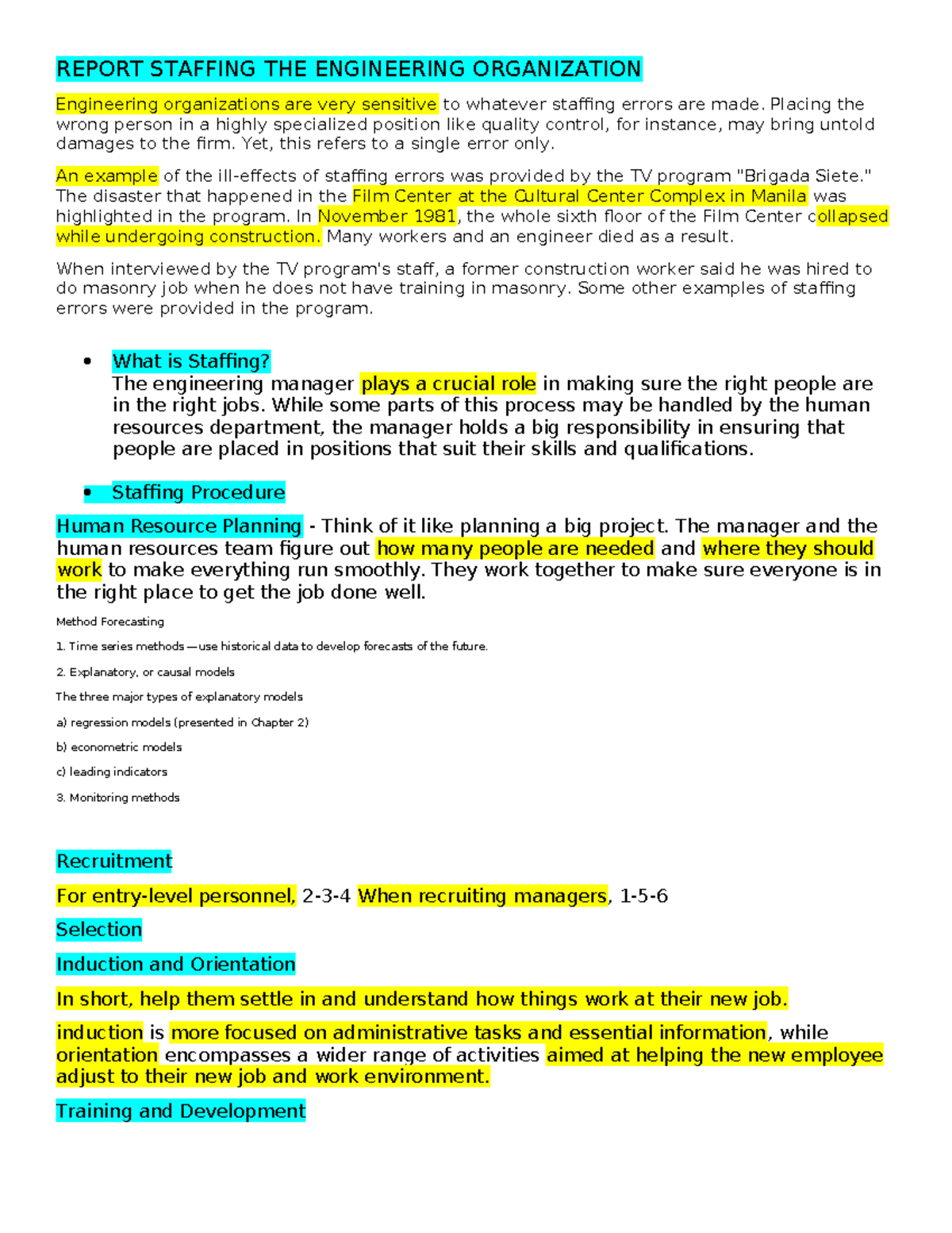 Report Staffing THE Engineering Organization - REPORT STAFFING THE ...