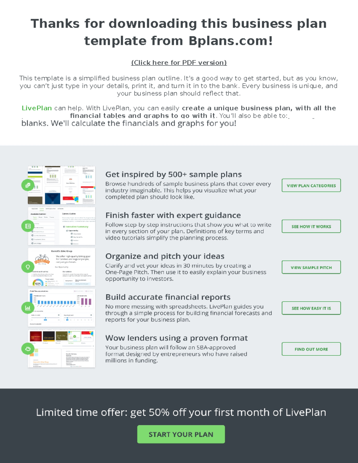 Business PLAN for Students - Thanks for downloading this business plan ...