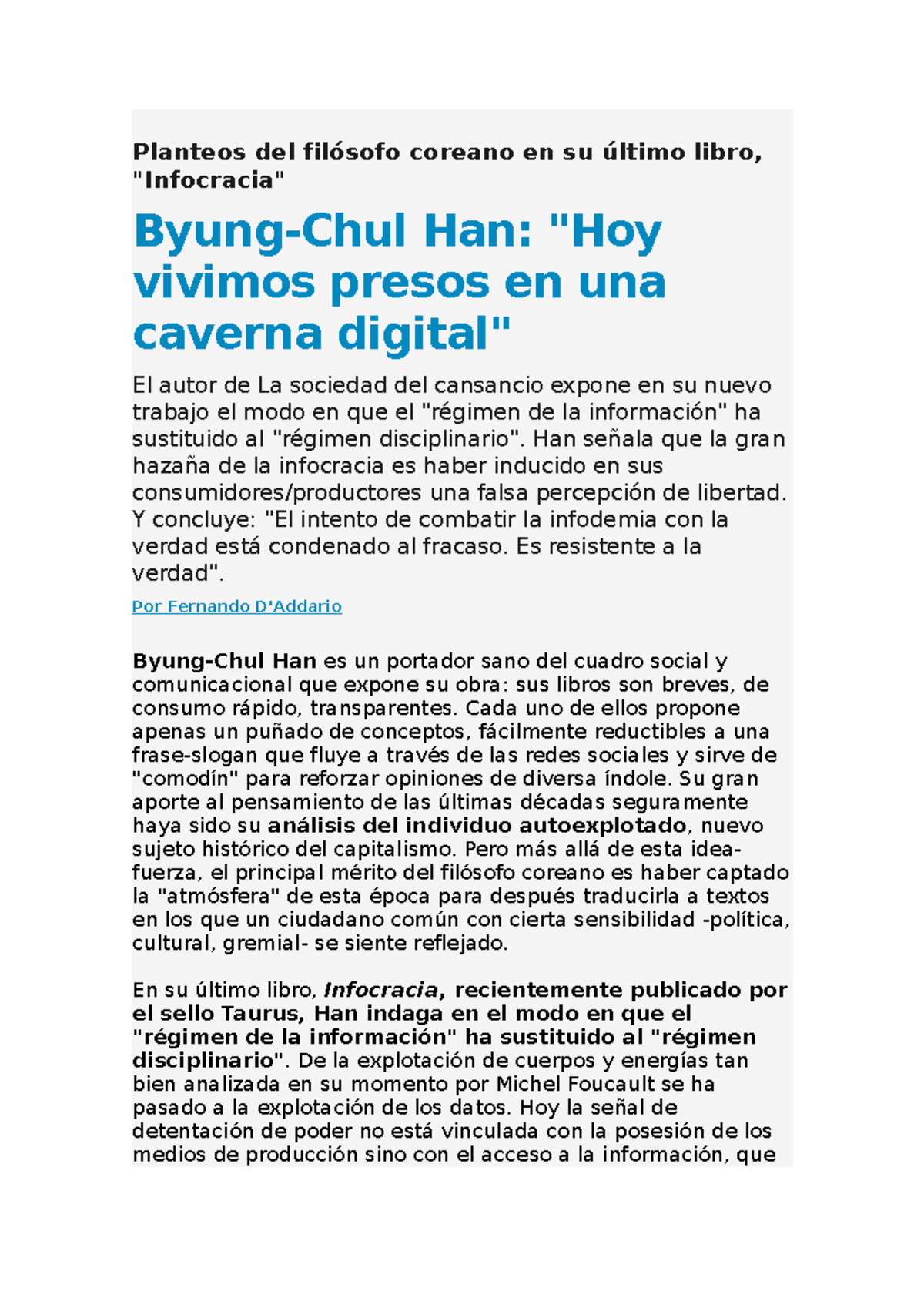 Caverna-digital 2 - Texto complementario - Planteos del filósofo coreano en su último libro ...