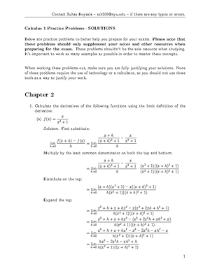 Written Assignment 10 - Calculus 1 Professor Fanny Shum Spring 2023 - MATHUA121 - Studocu