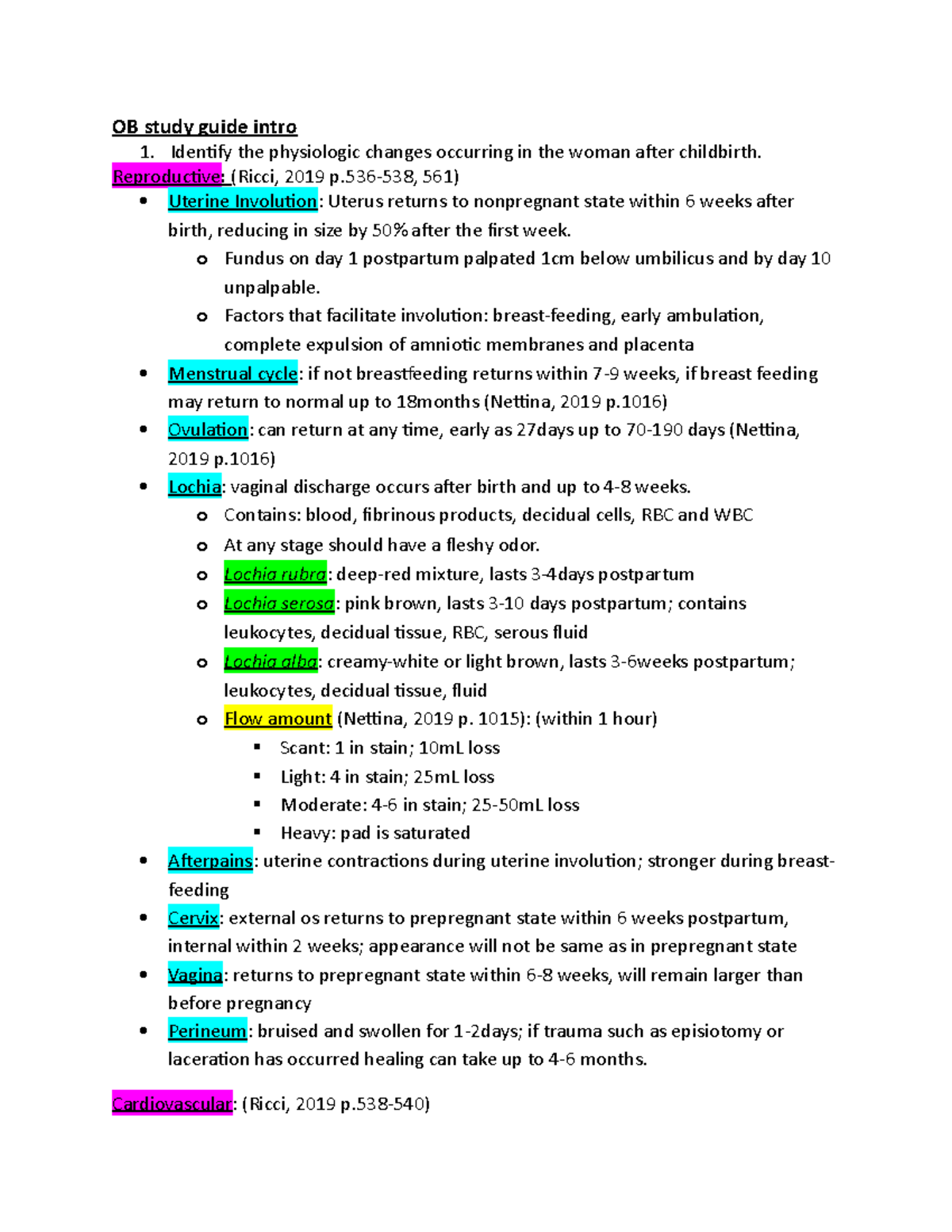 OB study guide intro - OB study guide intro Identify the physiologic ...
