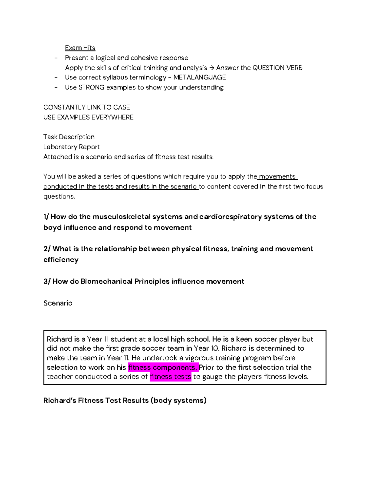 Pdhpe Assessment Prep - ndan - Exam Hits - Present a logical and ...