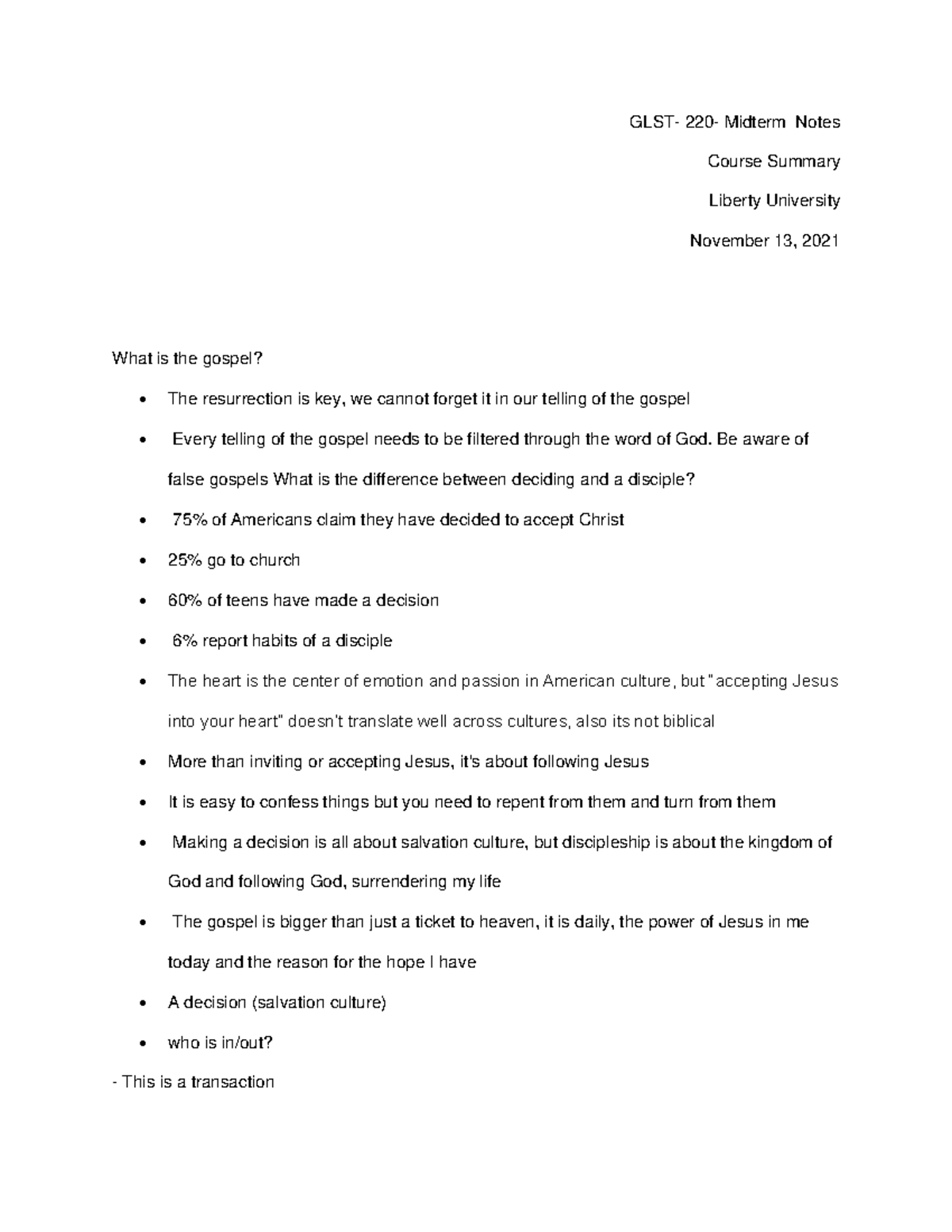 GLST-220-Midterm Notes-Course-Summary-Nov-2021 - GLST 220 - LU - Studocu