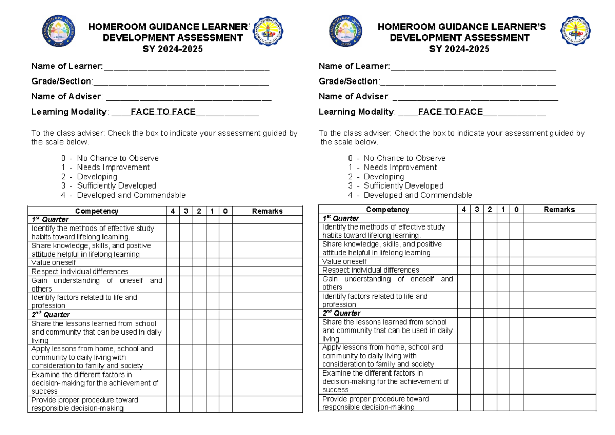 HG-Assessment-Annex-3-JHS - HOMEROOM GUIDANCE LEARNER’S DEVELOPMENT ...