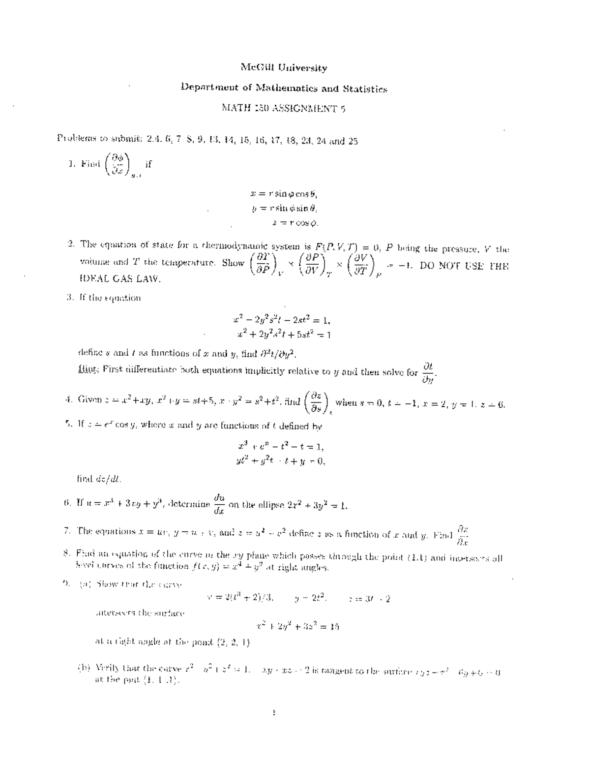 Math 150 assignment 5 - ers A, B, and C with apparently equally good ...