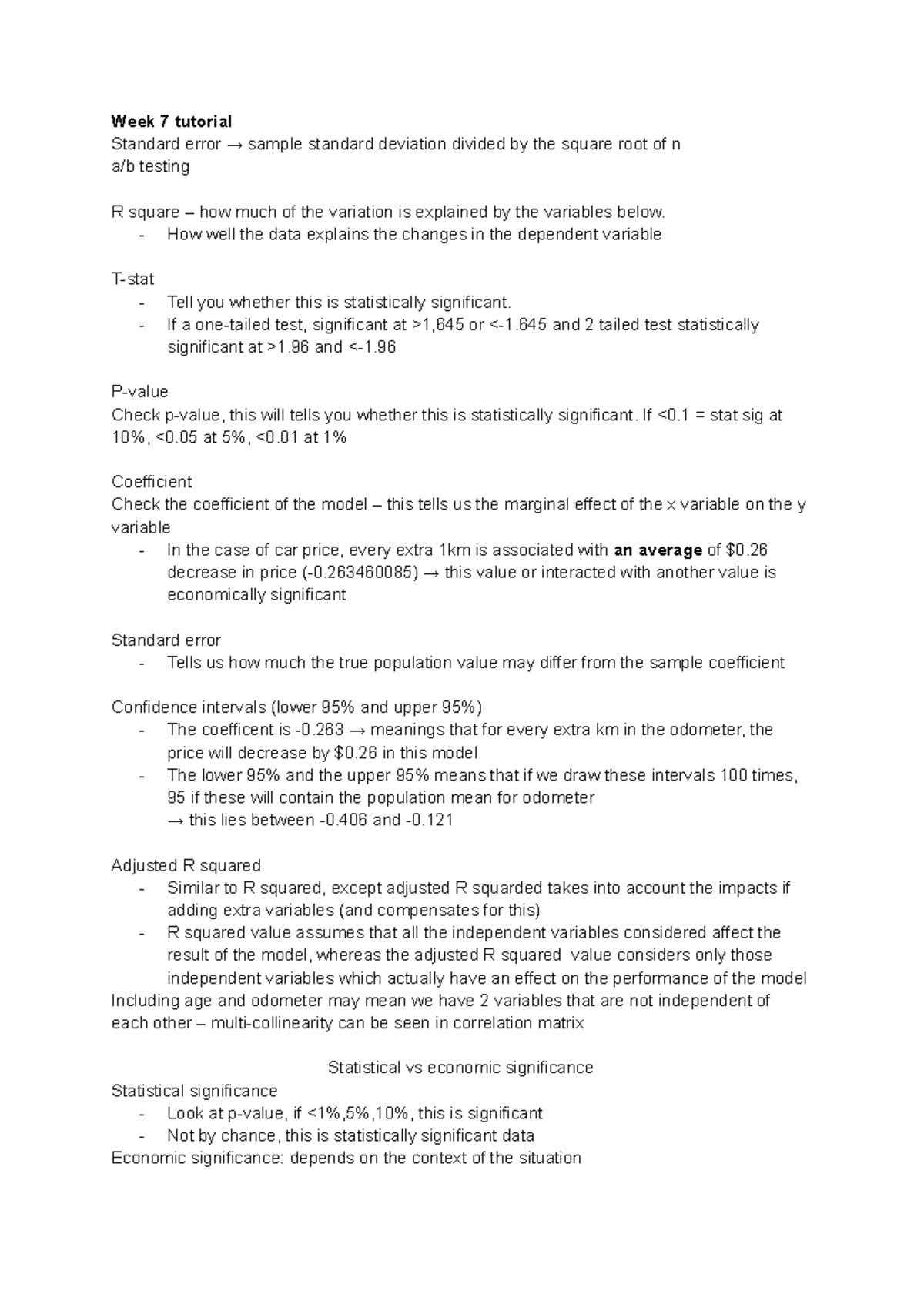 Week 7 tutorial activities - Week 7 tutorial Standard error → sample ...