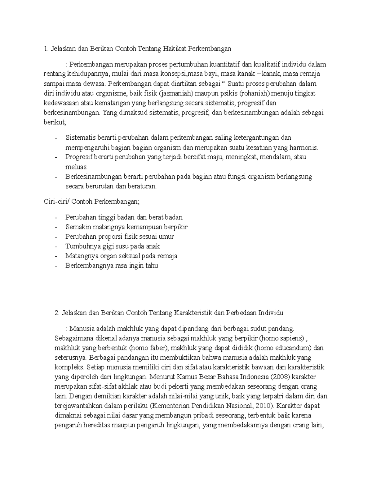 10 - task - Jelaskan dan Berikan Contoh Tentang Hakikat Perkembangan ...