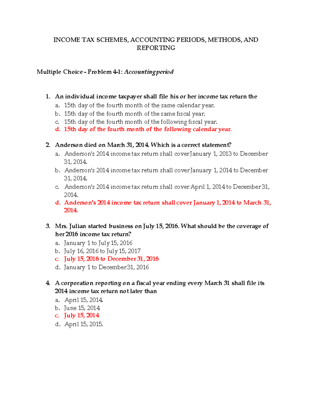 Activity-3 TAX- Schemes - INCOME TAX SCHEMES, ACCOUNTING PERIODS ...