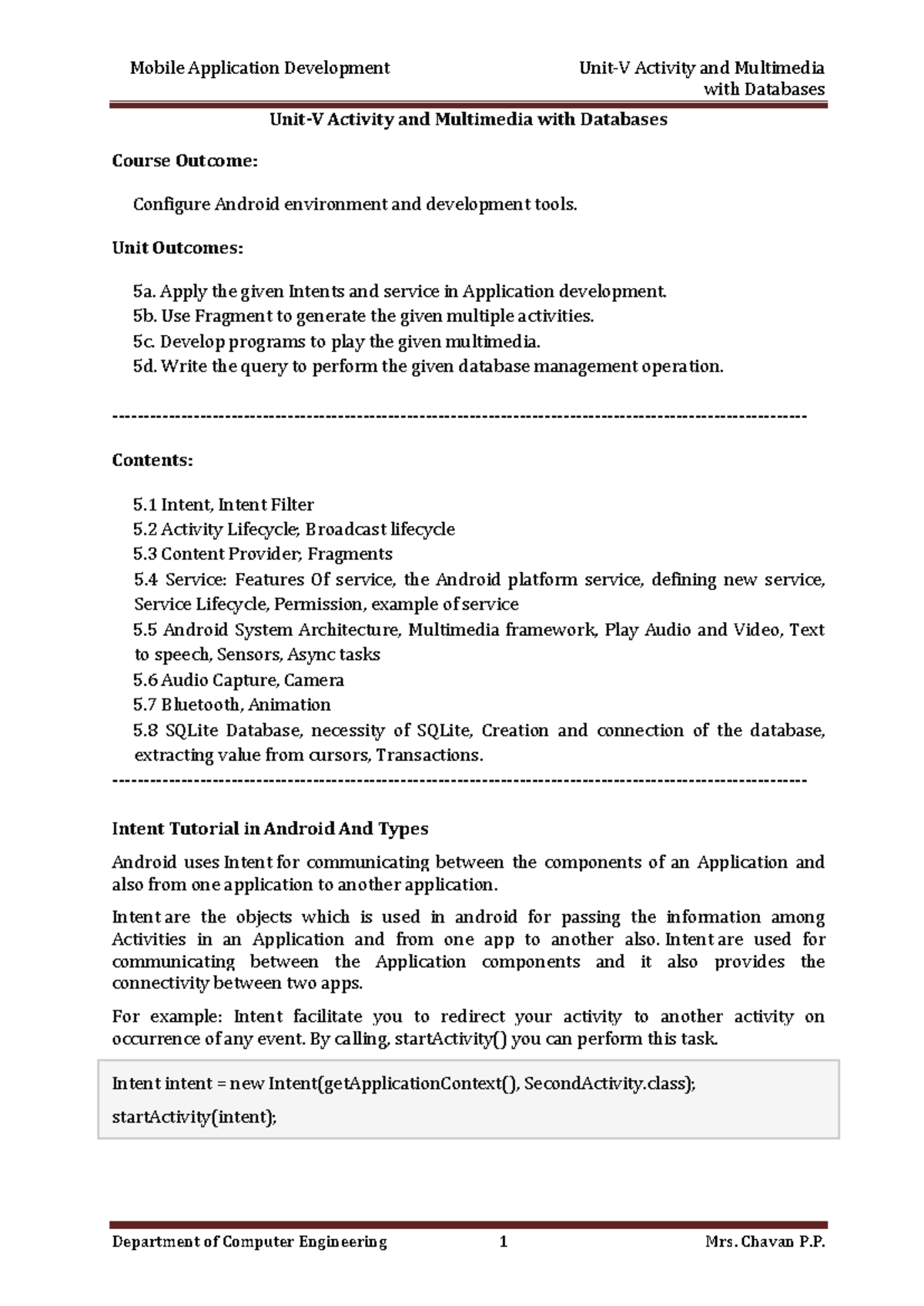 Unit-5-activity-and-multimedia-with-databases - with Databases Unit-V Activity and Multimedia ...