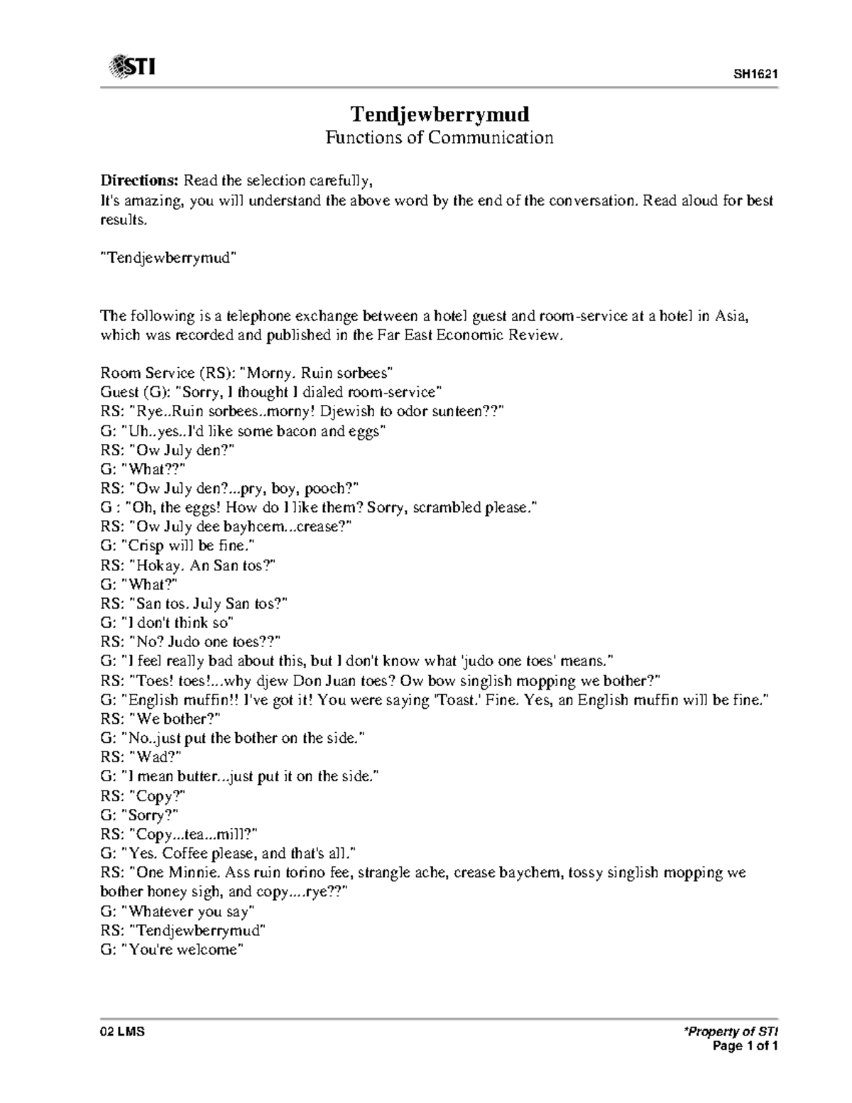 Tendjewberrymud - SH1709 - Oral Communication - Handouts - SH 02 LMS ...