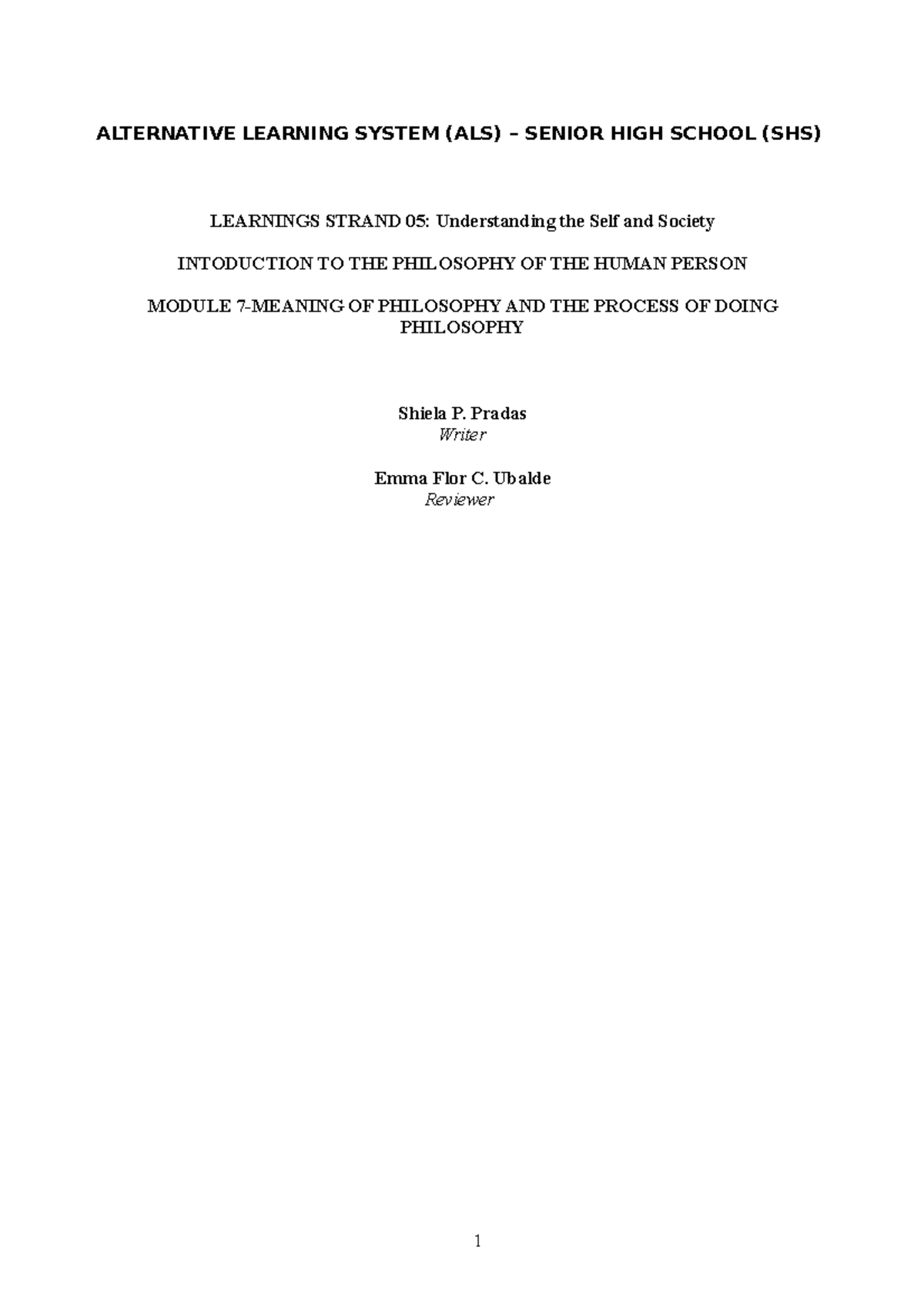 LS5A Module A 6 - personal development - ALTERNATIVE LEARNING SYSTEM ...