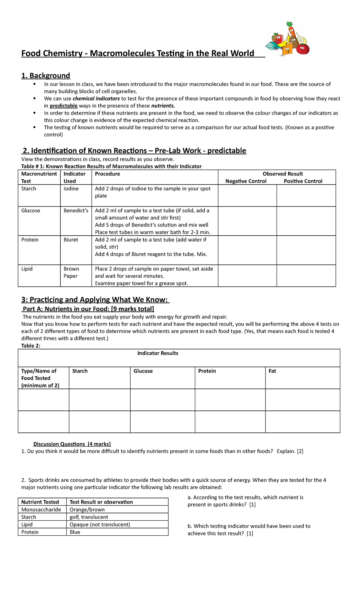 1-Macromolecules in Food Lab 2021 - GENV 121 - TWU - Studocu