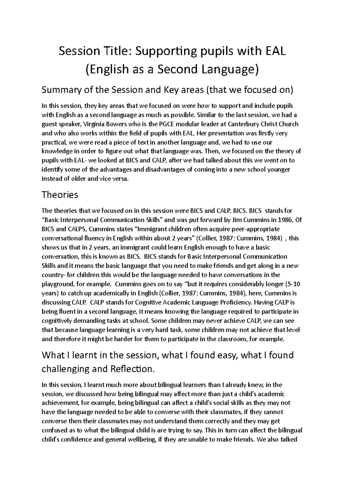 Supporting pupils with (English as a Second Language) - Session Title ...