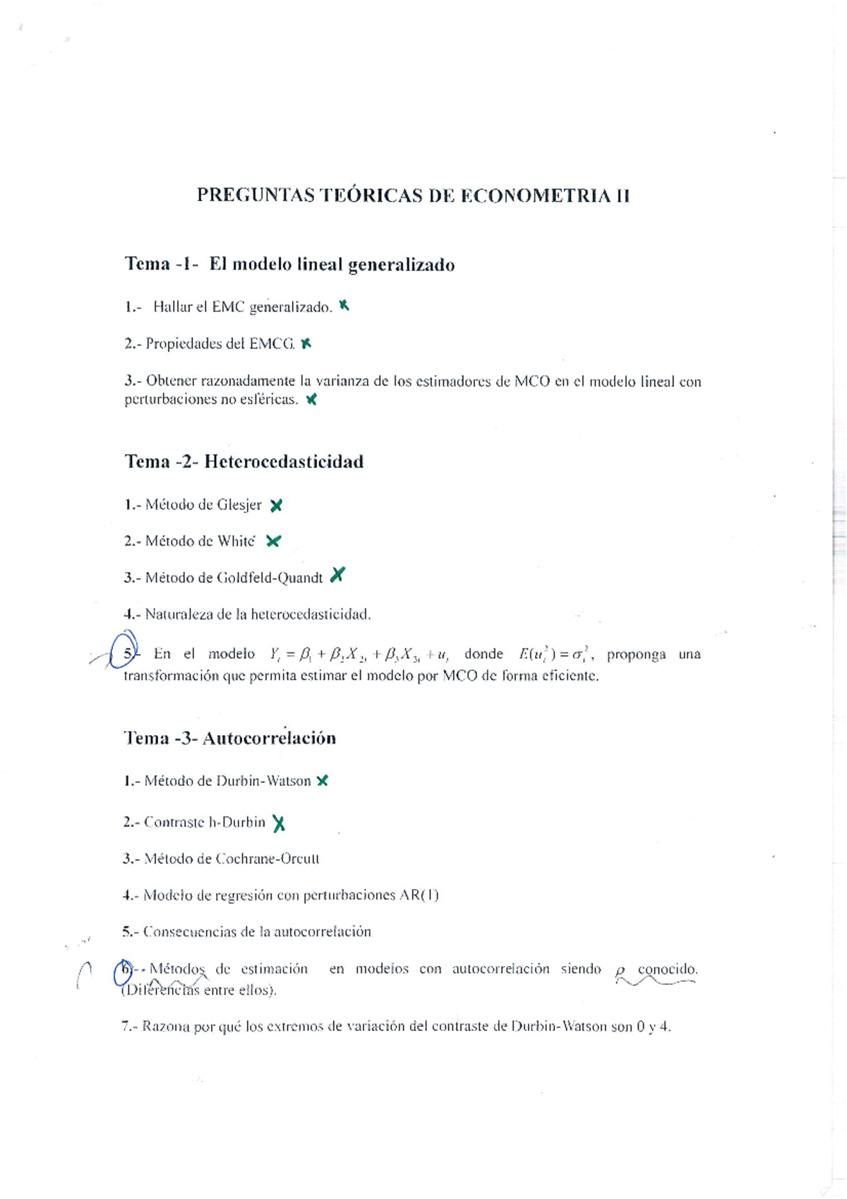 Preguntas Y Respuestas de Teoria de Econometria II - Econometría Ii - Studocu