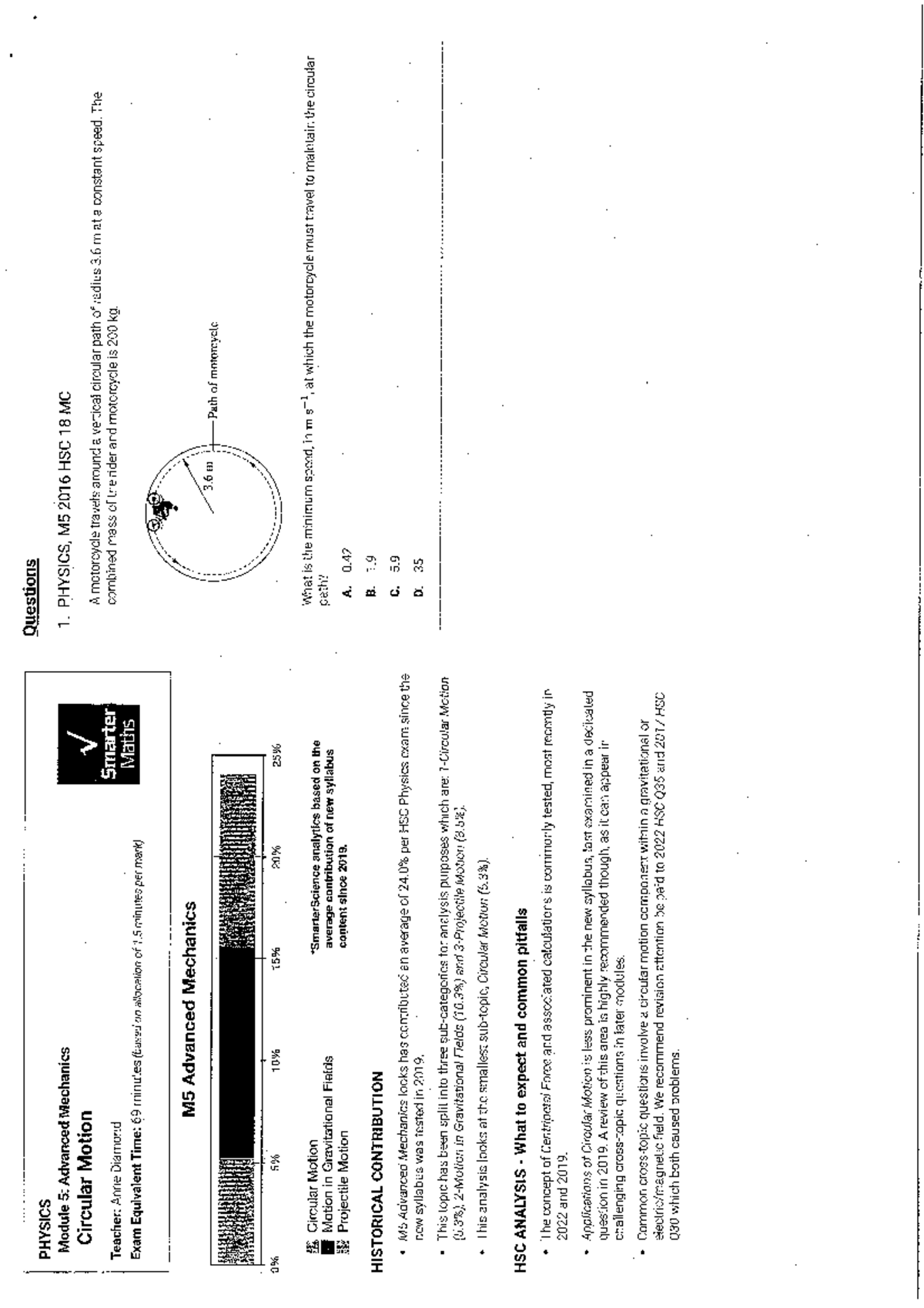Circular motion - HSC questions - Questions PHYSICS Module 5: Advanced ...