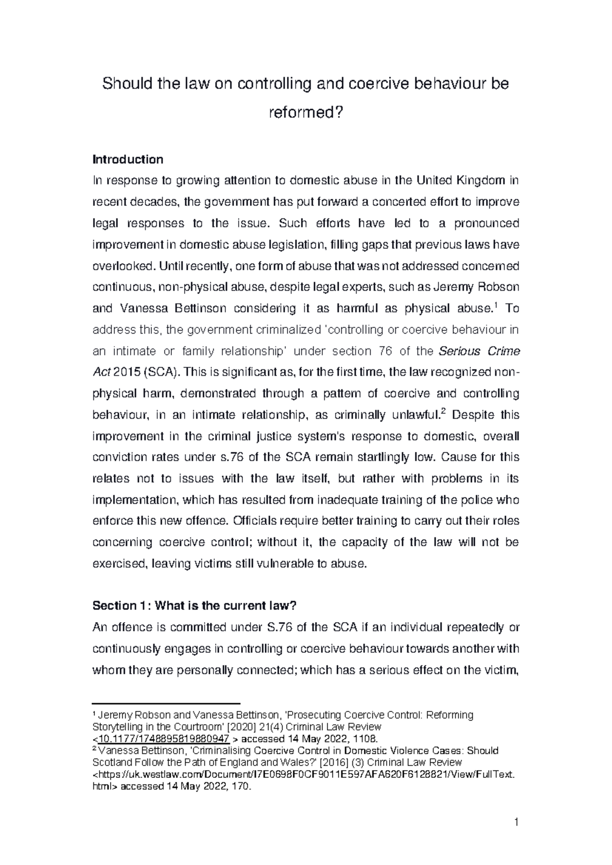 74 example - referrer - Should the law on controlling and coercive ...