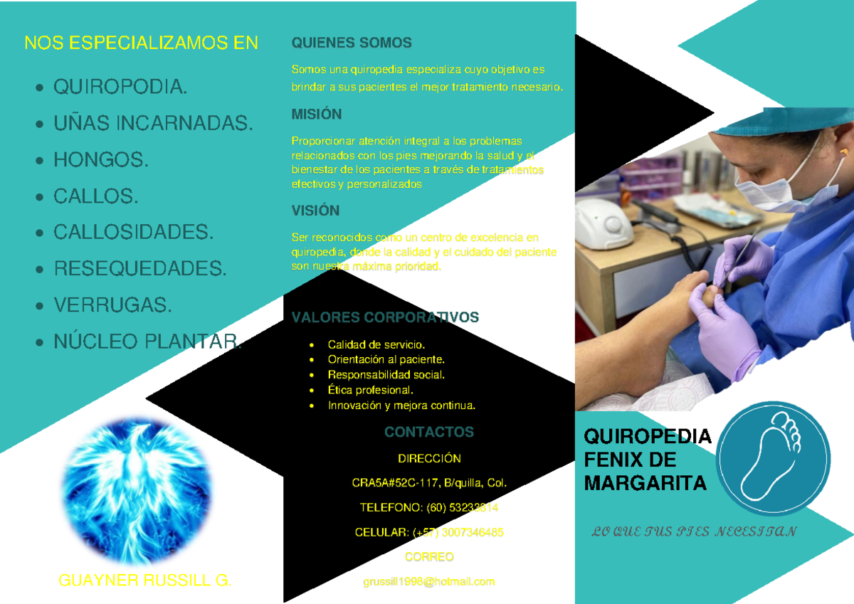 Brochure Quiropedia Fenix - QUIENES SOMOS Somos una quiropedia ...