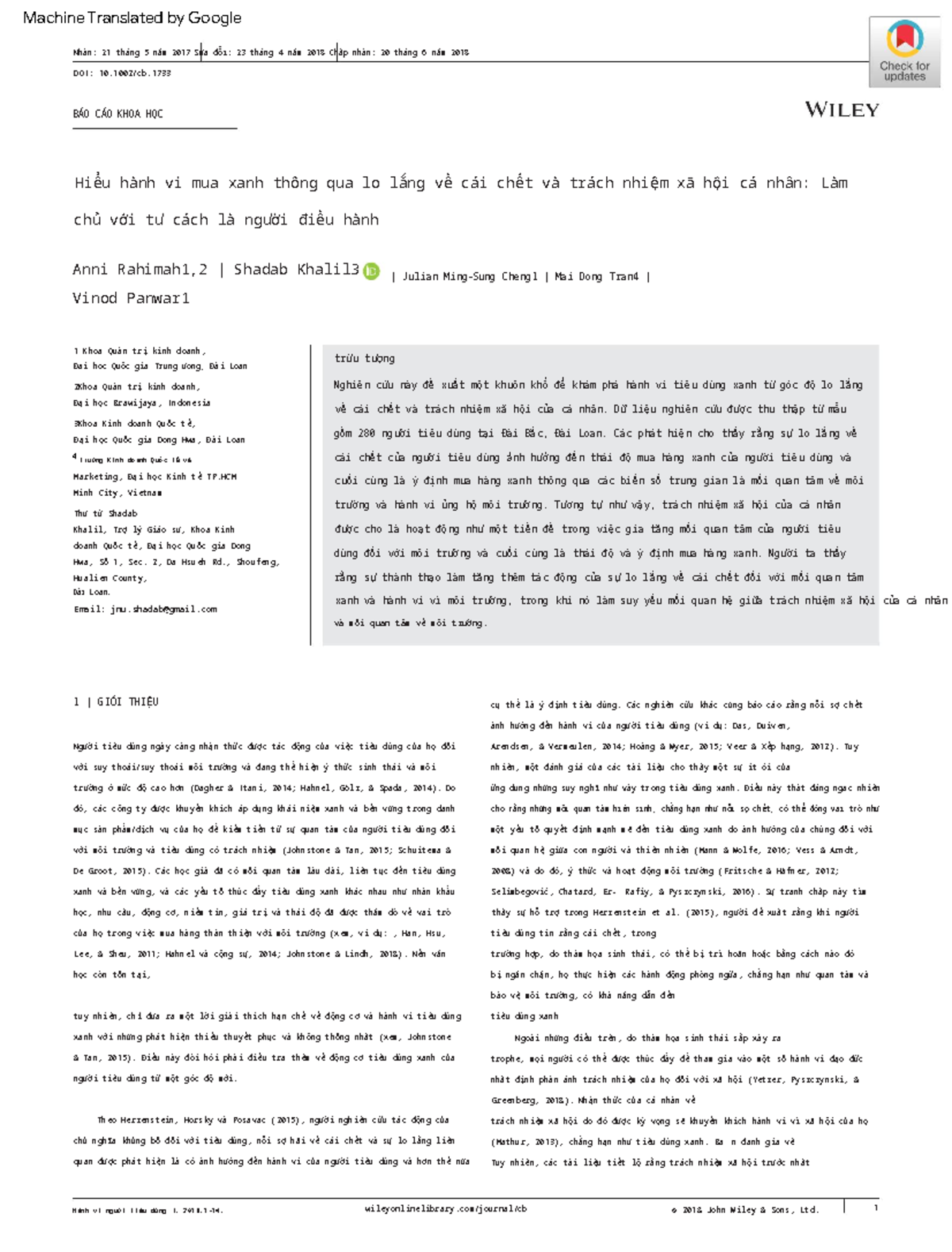 Bt nhóm nc mkt - ỵyudthrydh - ####### Hành vi người tiêu dùng J. 2018;1–14. Đại học Quốc gia ...