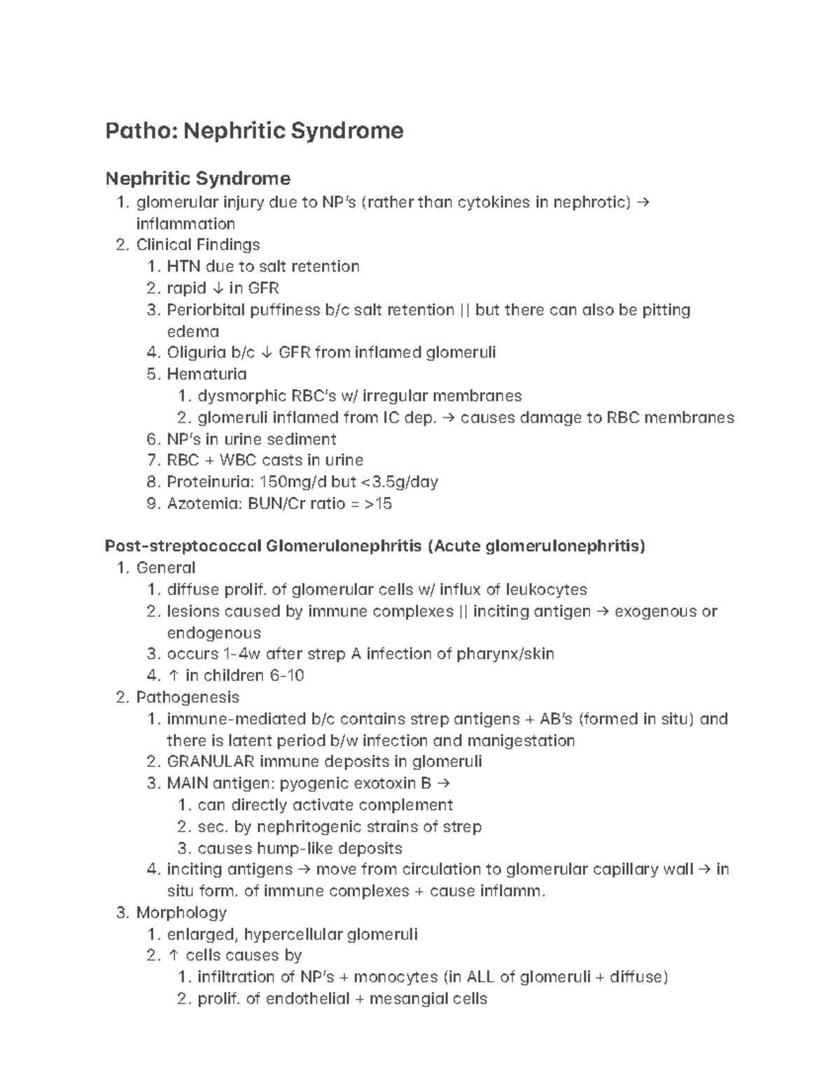 Patho Nephritic Syndrome