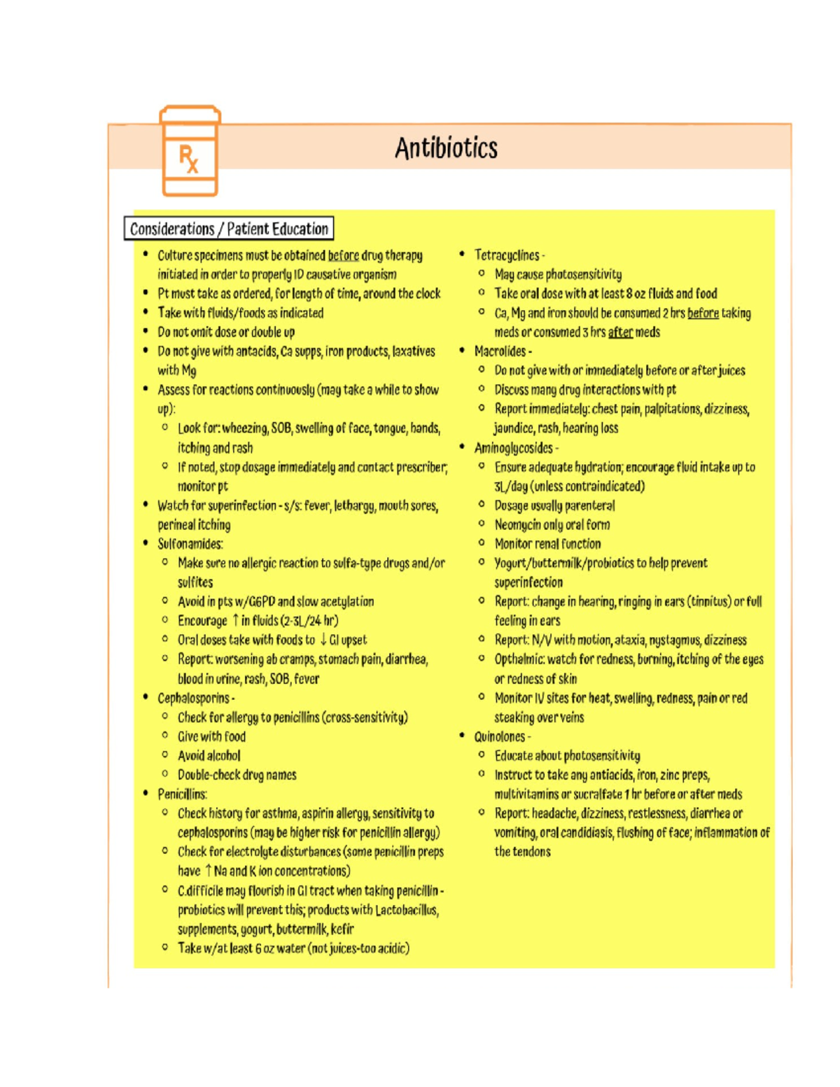 ABO NR566 ADV Pharm - Antibiotics Lecture notes - RX Antibiotics ...