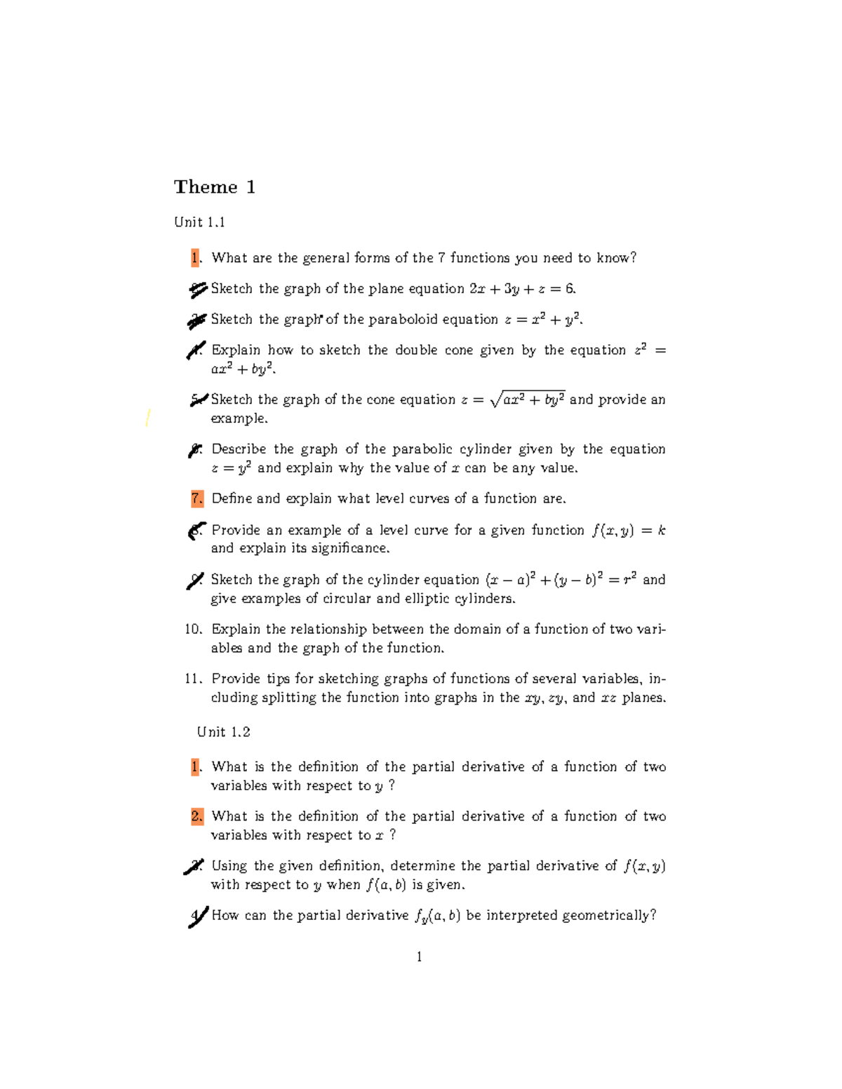 Wtw 258 Notes Intro Theme 1 Unit 1 What Are The General Forms Of The 7 Functions You Need To