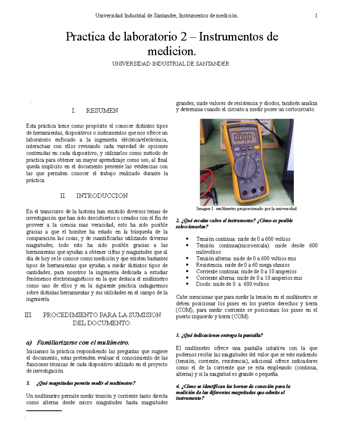 Practica 2 - laboratorio de circuitos 2 - I. RESUMEN Esta práctica tiene como propósito el ...