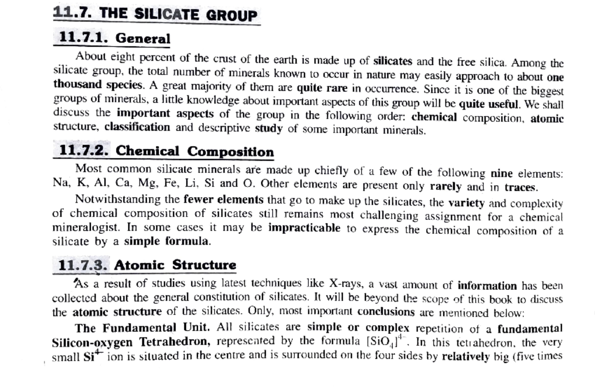 Silicates Group - 11. THE SILICATE GROUP 11.7, General ####### About ...