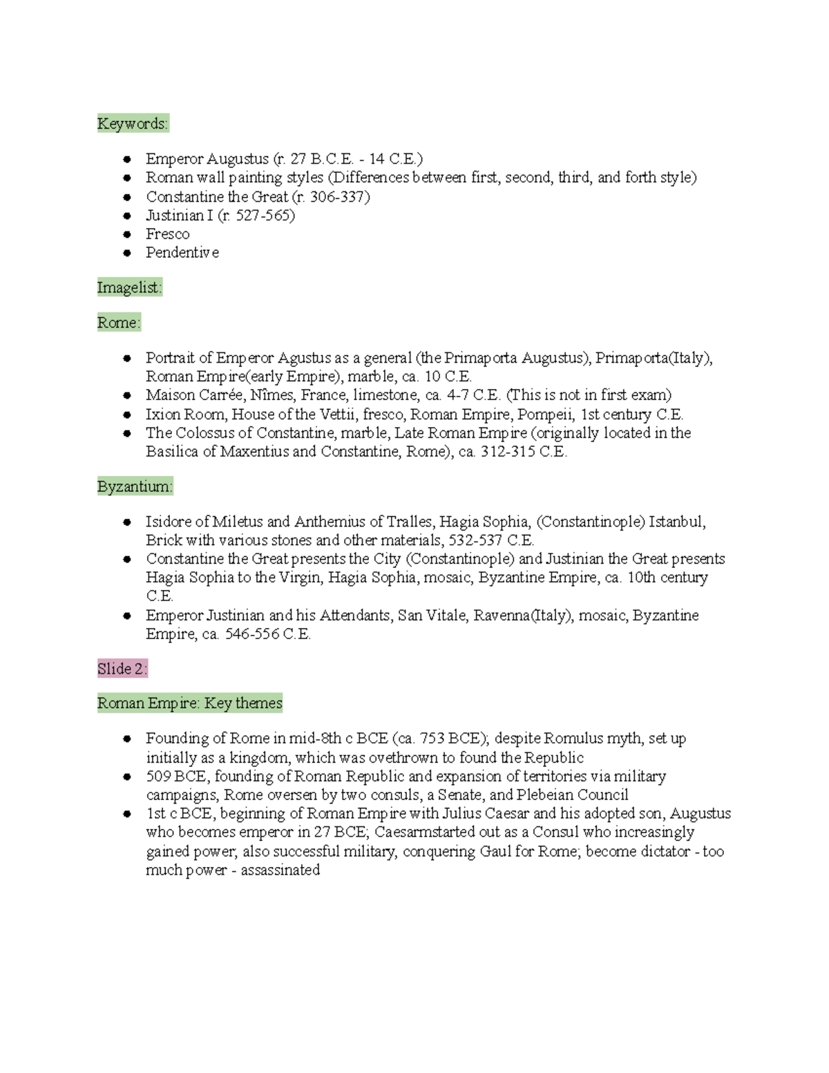 Rome and Byzantium - Keywords: Emperor Augustus (r. 27 B.C. - 14 C ...