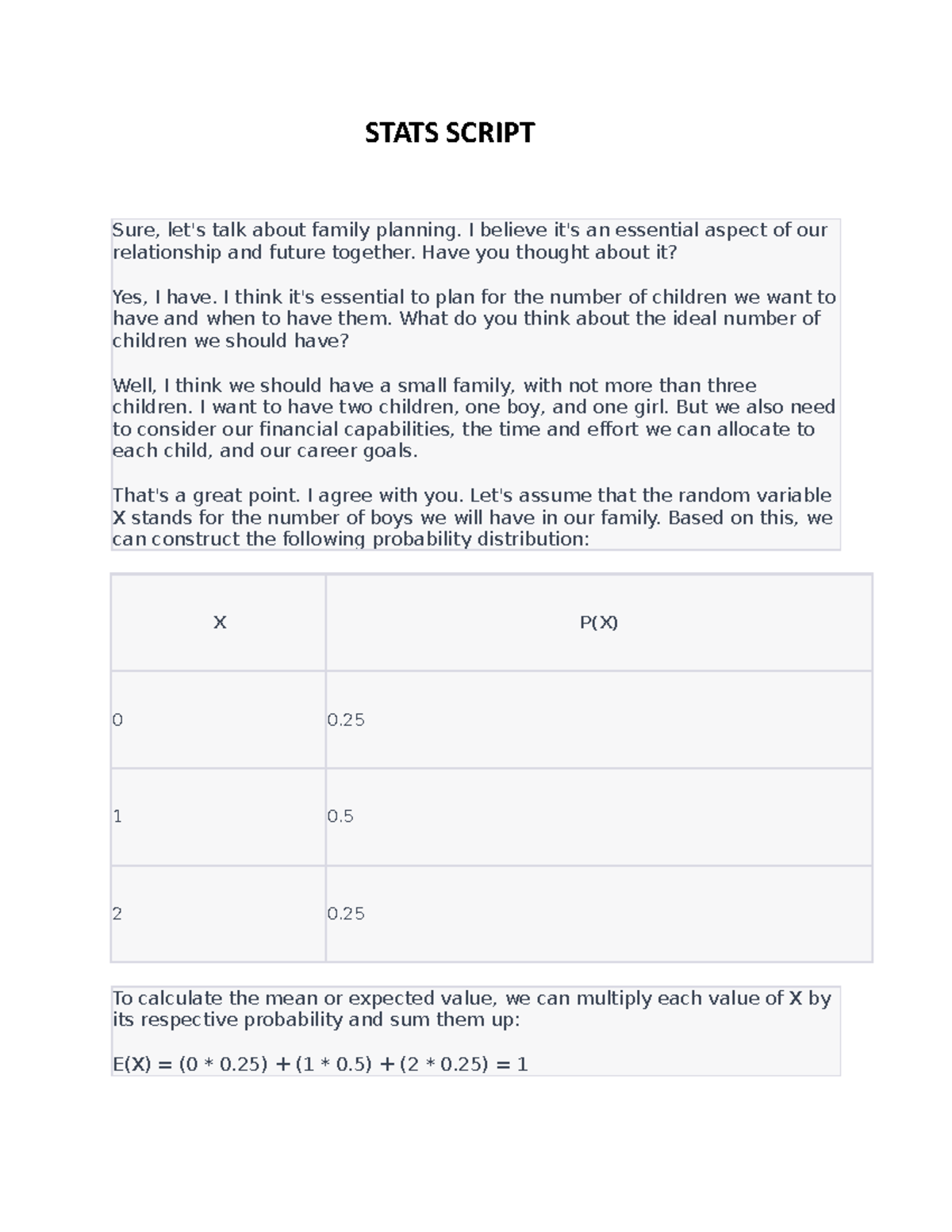 Stats- Script - mdhu4rfui3wqj - STATS SCRIPT Sure, let's talk about family planning. I believe ...