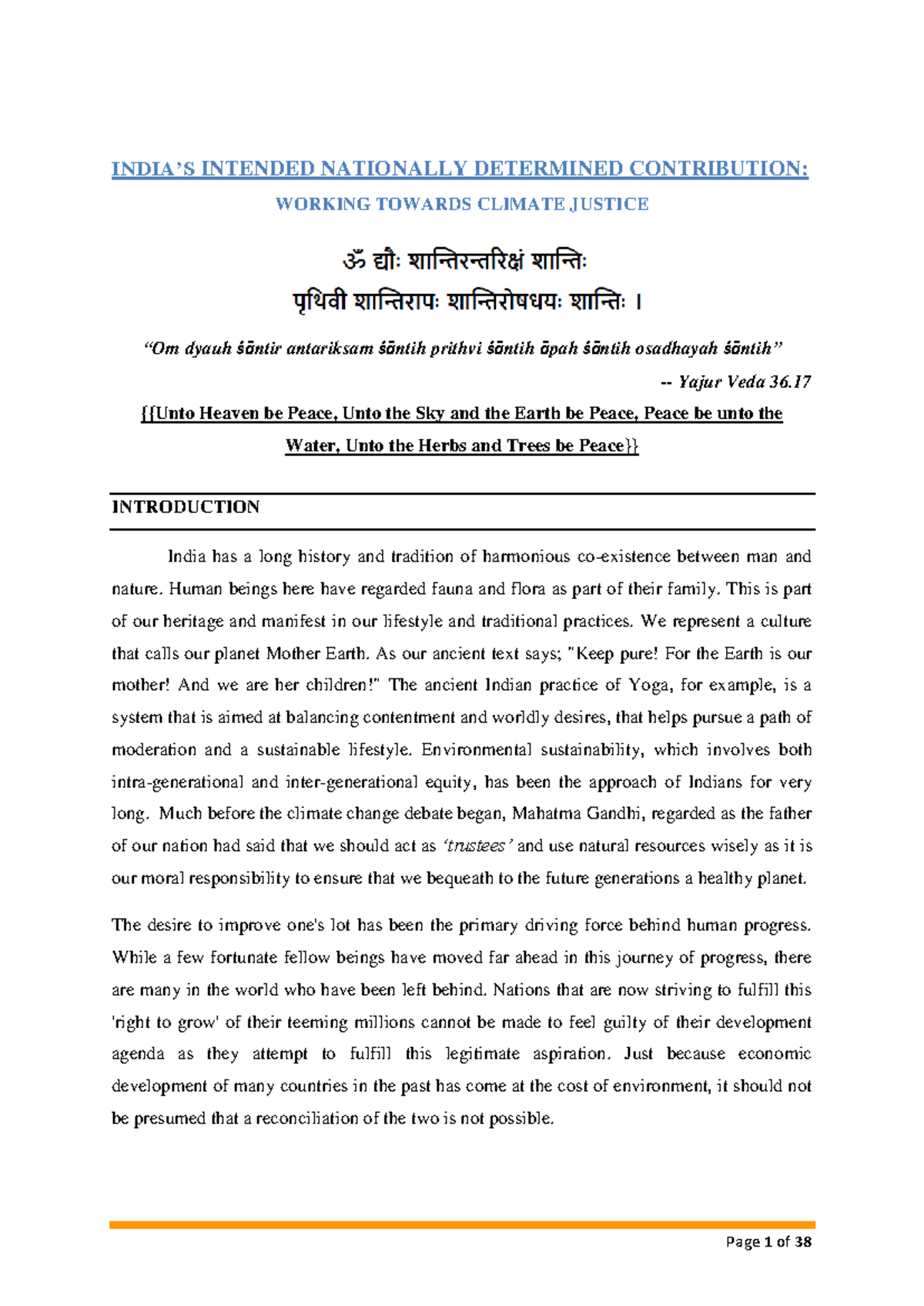 India INDC - INDIA’S INTENDED NATIONALLY DETERMINED CONTRIBUTION ...