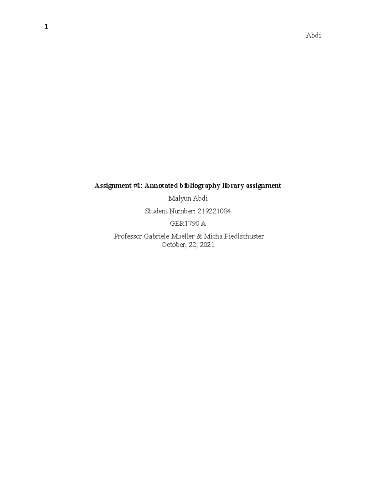 Annotated Bibliography - CYC 200 - Seneca College - Studocu