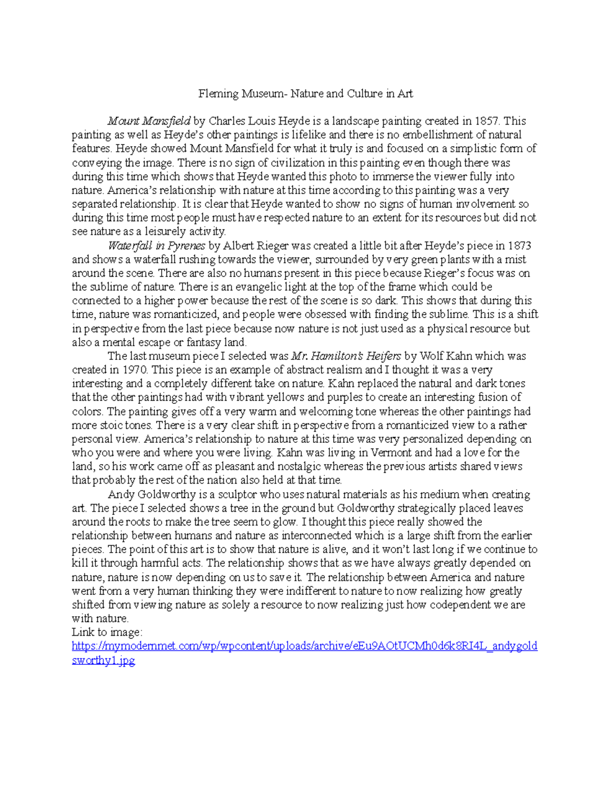 Flemming write up - Fleming Museum- Nature and Culture in Art Mount ...