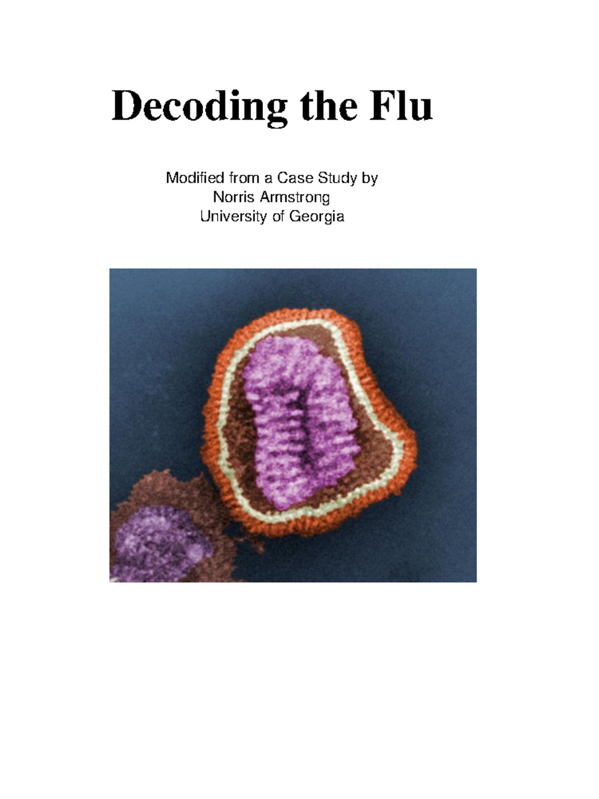 Recitation 6 - Decoding the Flu Spring 2021 - Decoding the Flu Modified ...