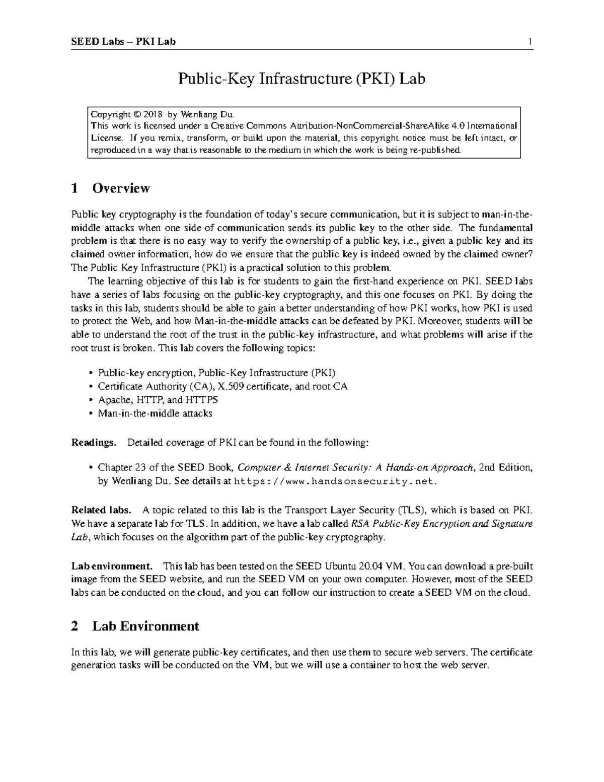 Crypto PKI - Public-Key Infrastructure (PKI) Lab Copyright © 2018 by ...