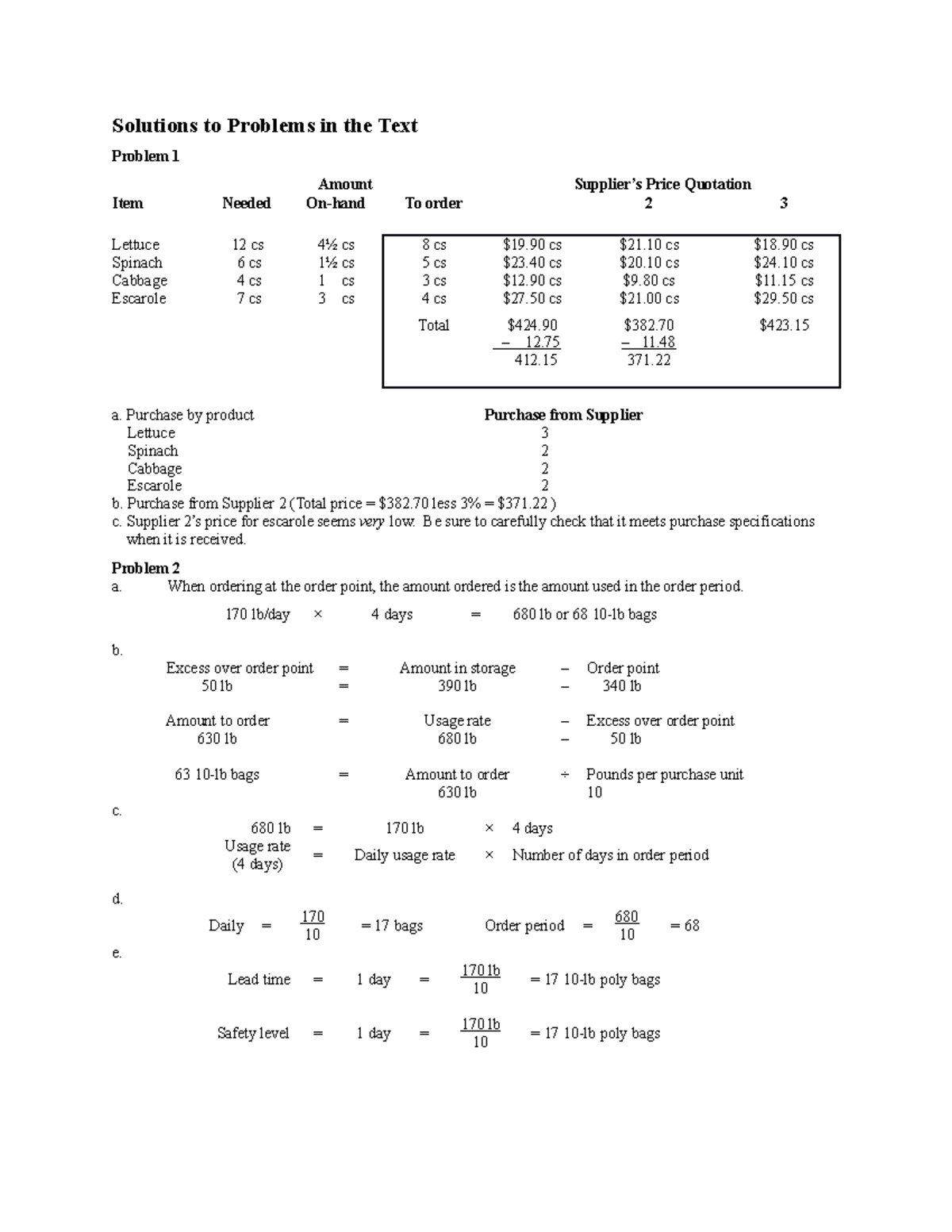 Chapter 6 Solutions to Problems in the Text - Solutions to Problems in ...