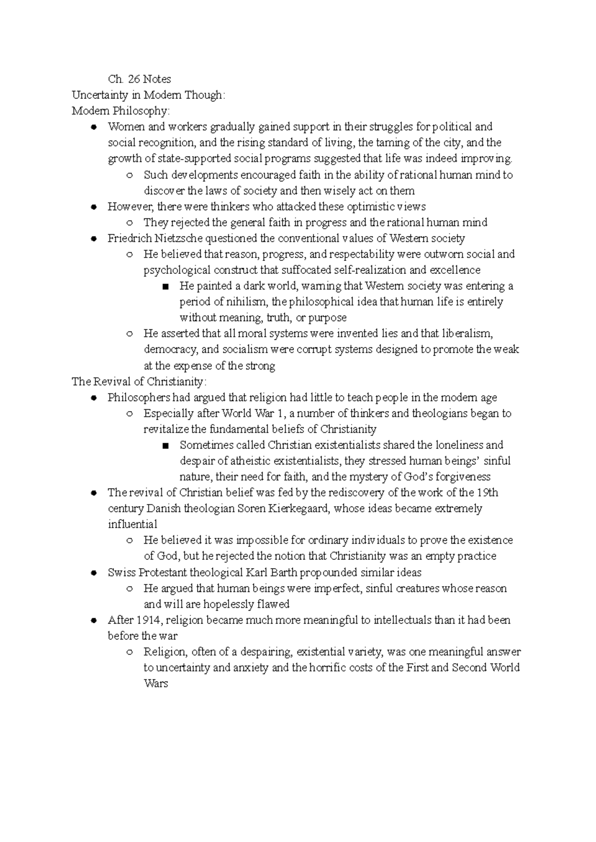 F Ch. 26 - World history stuff - Ch. 26 Notes Uncertainty in Modern ...