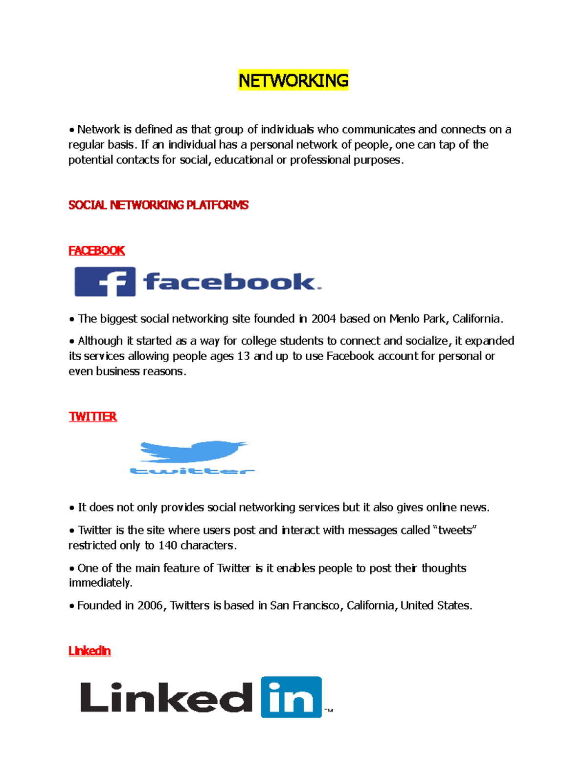 WHAT IS Networking - • Network is defined as that group of individuals ...