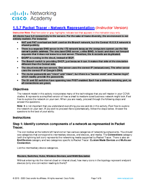 5.3.1.3 Packet Tracer - Identify MAC and IP Addresses - ITExam Answers - © 2020 Cisco and/or its ...