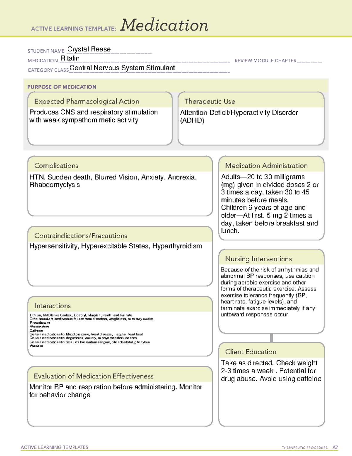 Active Learning Template medication - ACTIVE LEARNING TEMPLATES ...