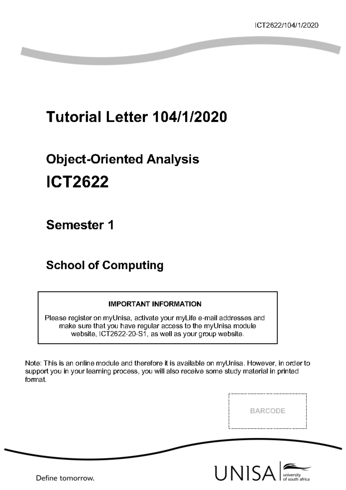 ICT2622 - Semester 1 2020 - Assignment 3 - solutions - ICT2622/104/1 ...